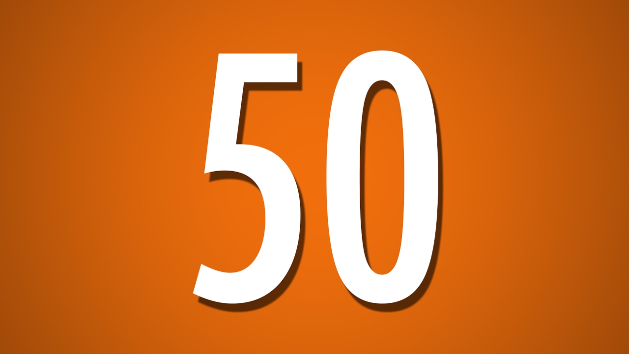 50 Second Countdown Timer - Orange Background - YouTube