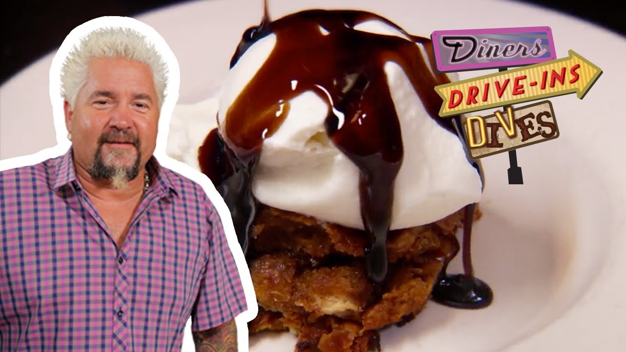Guy Fieri Eats Whiskey-and-Cola Bread Pudding | Diners, Drive-Ins and ...