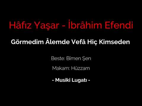 Hâfız Yaşar  ve İbrâhim Efendi - Görmedim Âlemde Vefâ Hiç Kimseden - Taş Plak