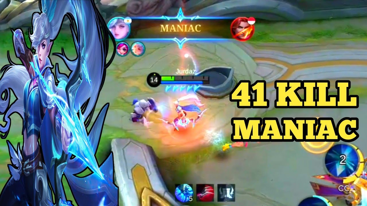 41 Kill + MANIAC!! Build Top 1 Global Miya ~ MLBB - YouTube