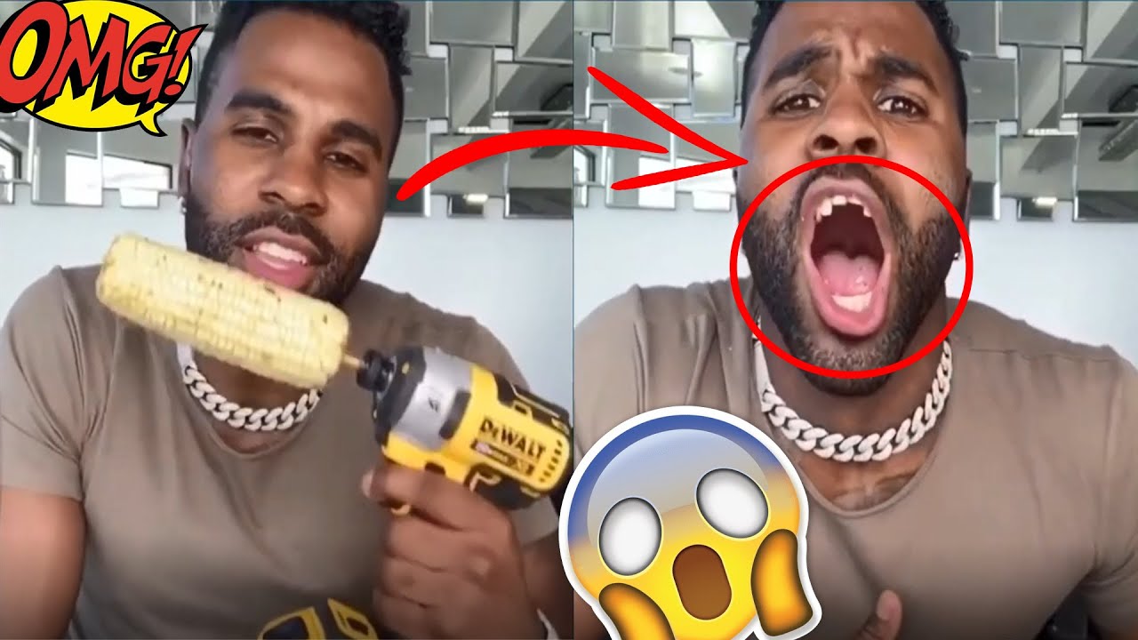 😱JASON DERULO CHIPTH HIS TEETH DOING CORN ON THE CROB DRILL......AGAIN😱 ...