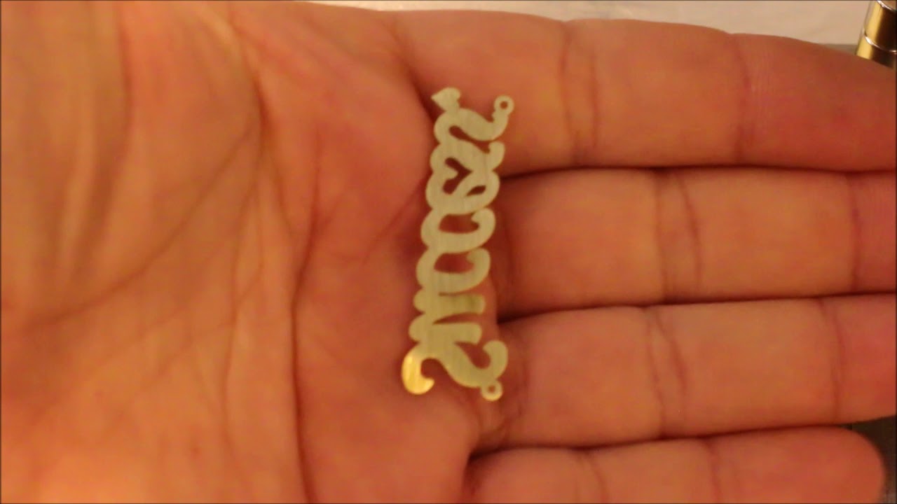 Fiber Laser cutting name necklace - YouTube