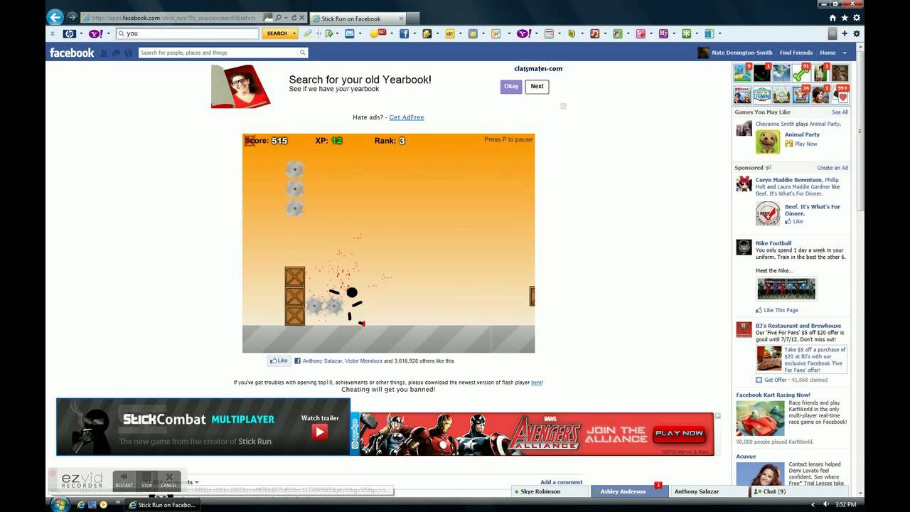 Games of the day: Facebooks' stick run - YouTube