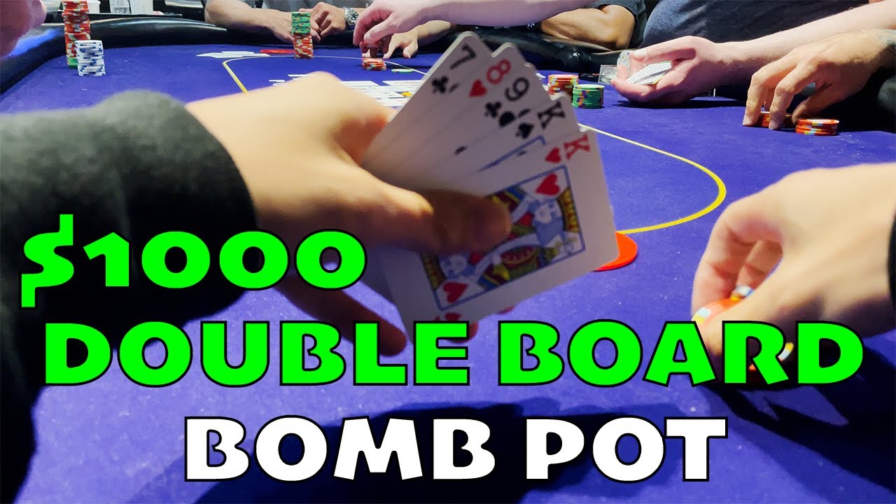 $1000 Double Board Bomb Pot w/ SICK RIVERS - Poker Vlog #5 - YouTube