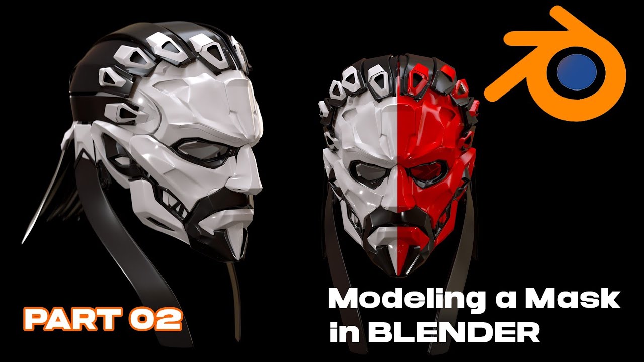 3d modeling a Mask in blender: Timelapse Tutorial | PART 02 - YouTube