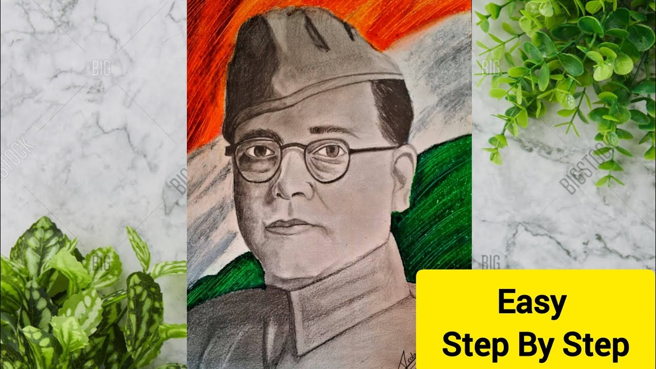 Netaji Subhash Chandra Bose Drawing || Easy Step By Step || - YouTube