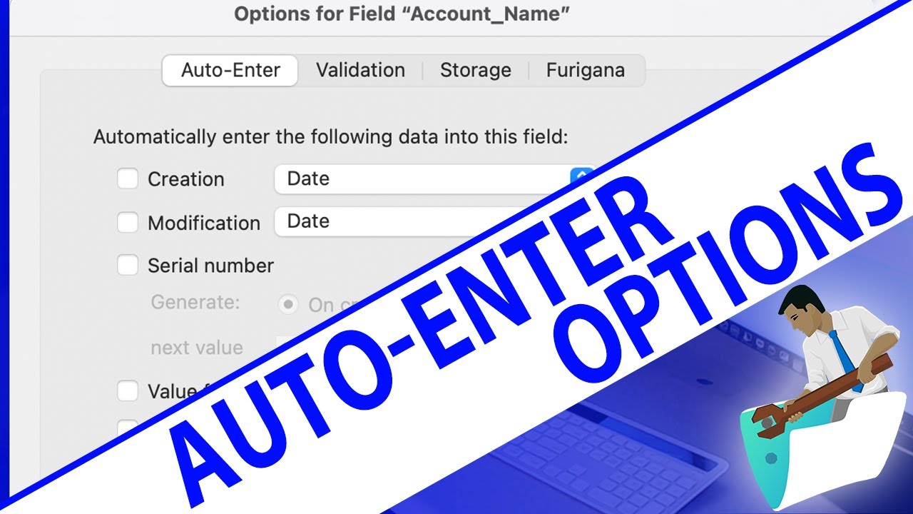 FileMaker Auto-Enter Options - YouTube