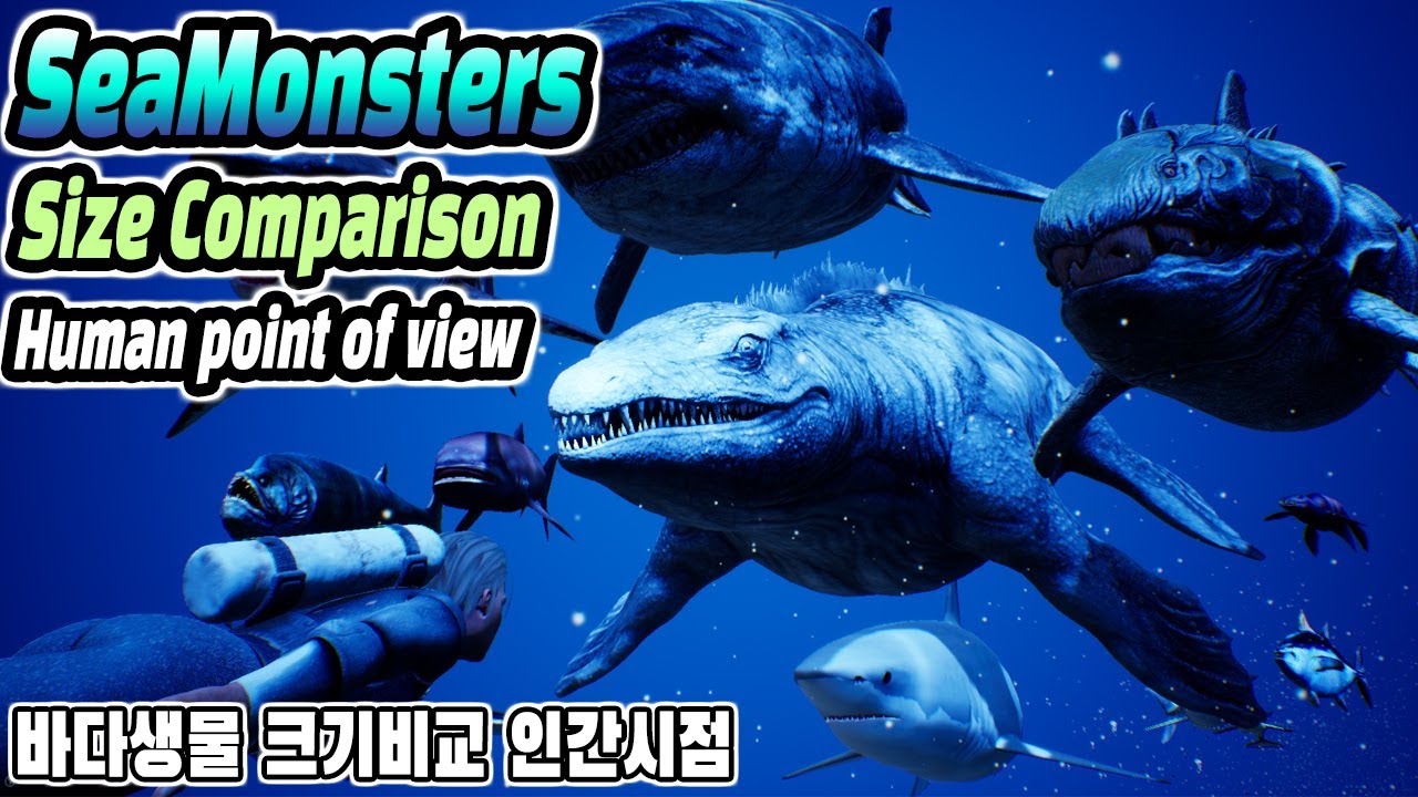 Sea Monsters Size Comparison : Human point of View (바다괴물 크기비교 : 인간시점 ...