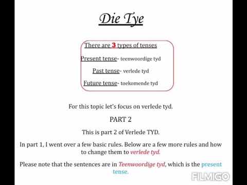 Verlede tyd(past tense) part 2 - YouTube