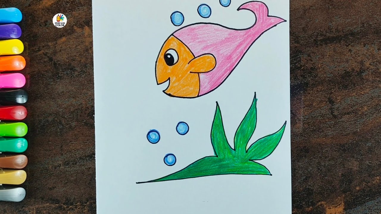 How To Draw Easy Colour Fish||Fish Drawing step By step - YouTube