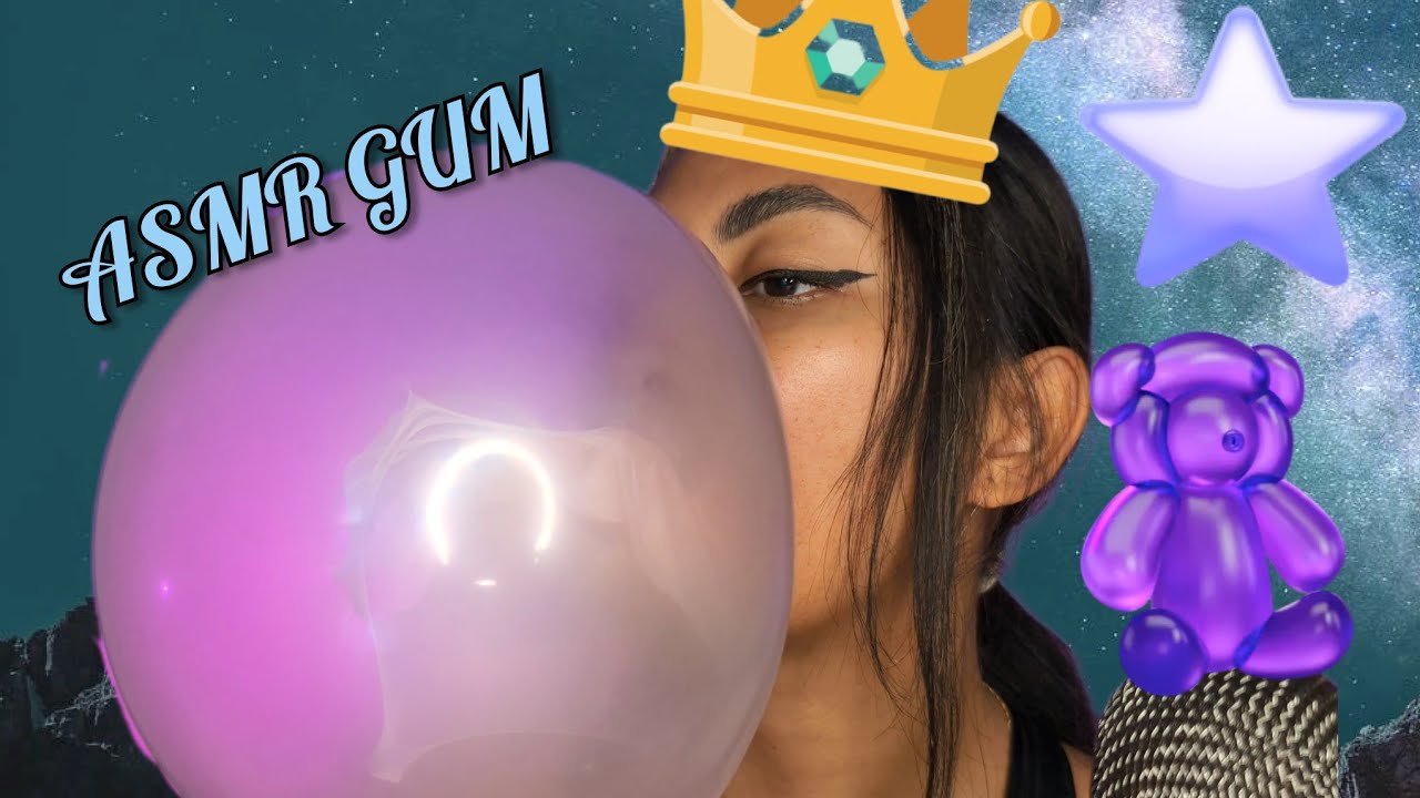 ASMR Up Close Gum Chewing , Bubble In A Bubble, Mouth Sounds, Side ...