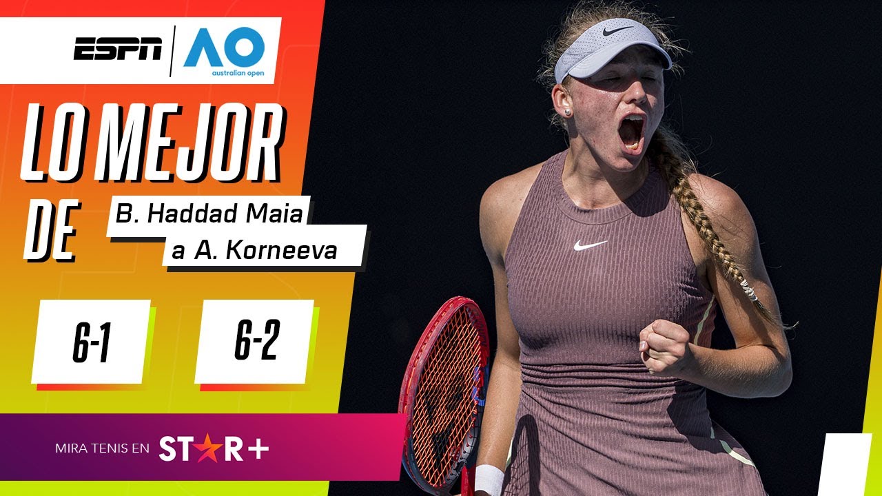 ¡ENORME VICTORIA DE HADDAD MAIA ANTE KORNEEVA EN SEGUNDA RONDA ...