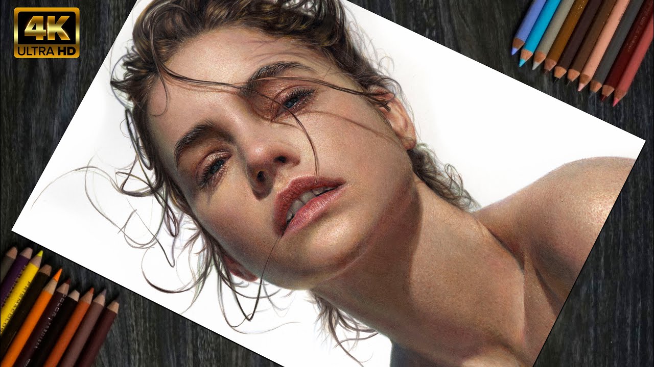 Colored Pencil Drawing Barbara Palvin - YouTube