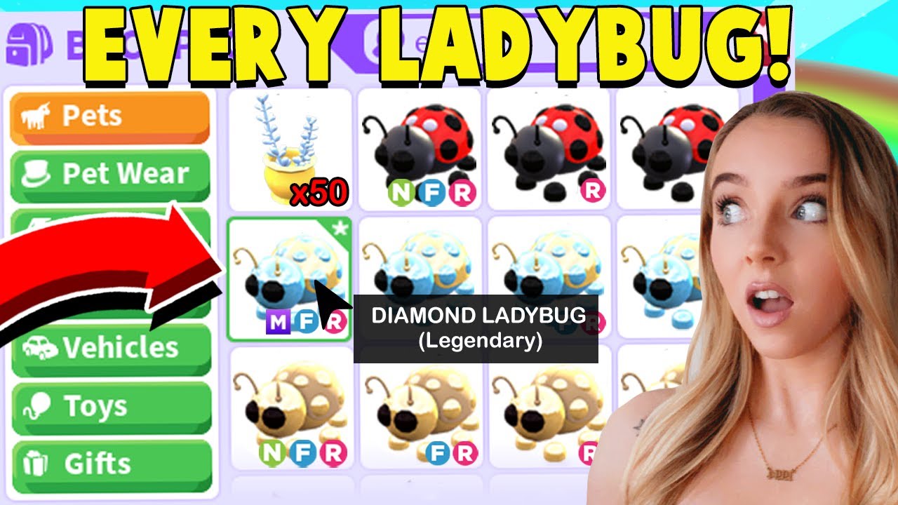 Opening DIAMOND LAVENDER to get EVERY LEGENDARY LADYBUG! (adopt me ...