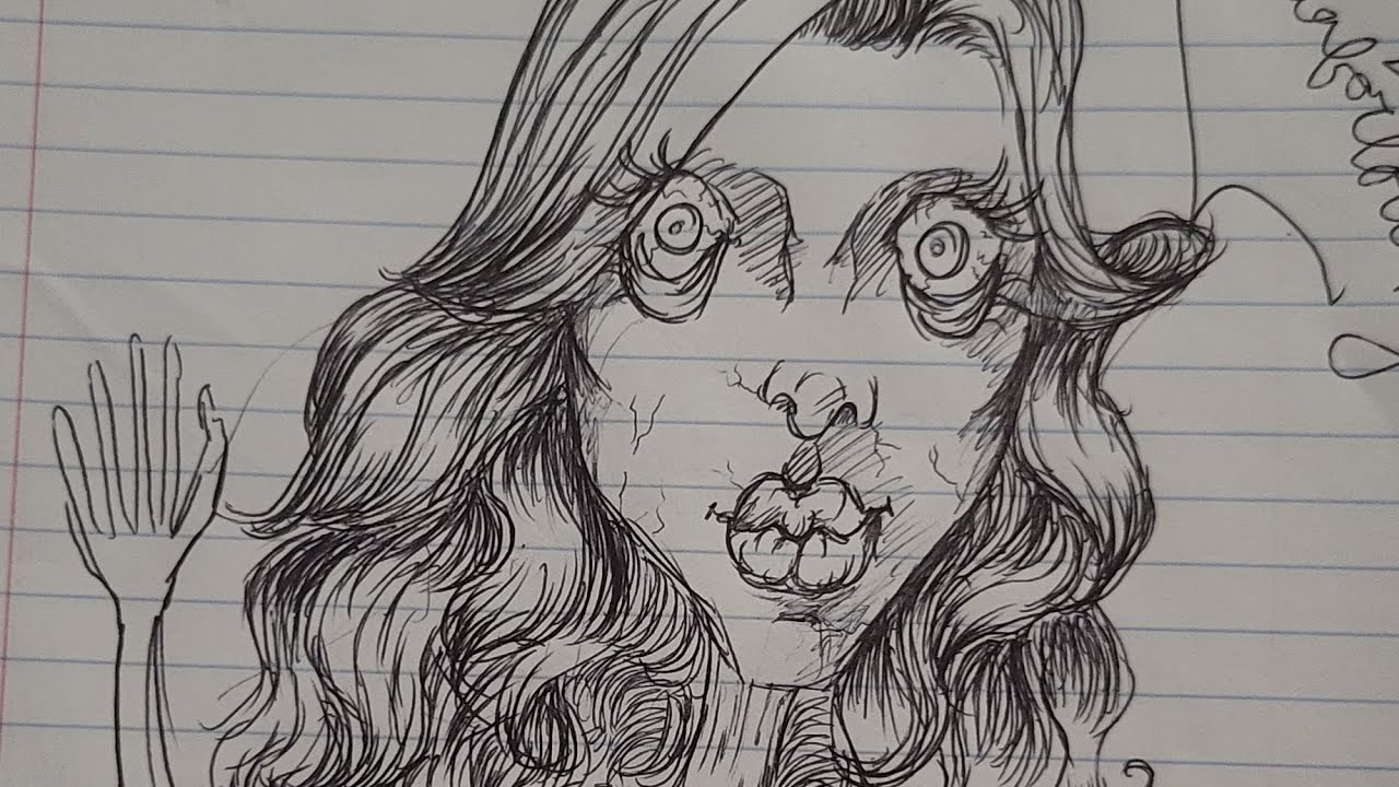 Drawing a freaky, veiny lady and rambling - YouTube