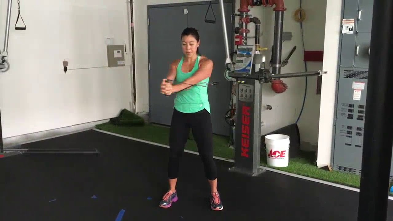 Parallel Stance Cable Resisted Mini Transverse Rotations - YouTube