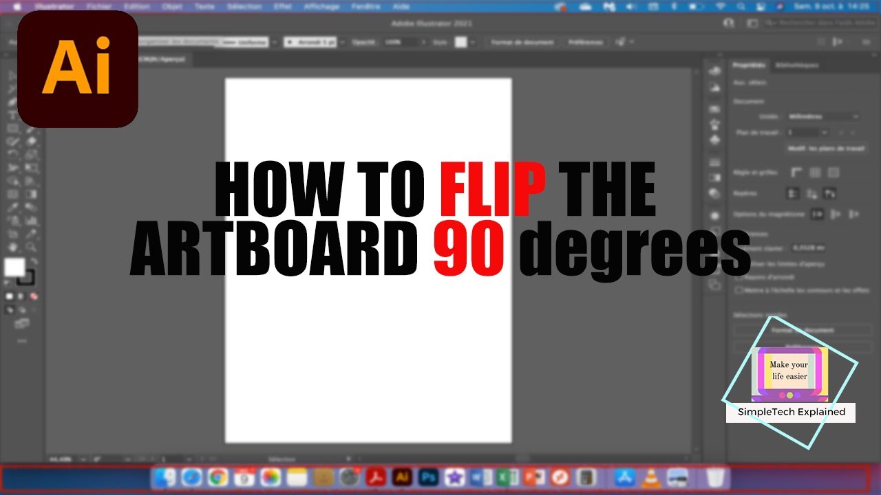 How to flip 90 degreees artboard in Adobe Illustrator - YouTube