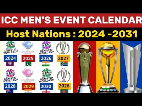 Upcoming ICC T20, ODI, Champions Trophy Host Country from 2024 to 2031 ...