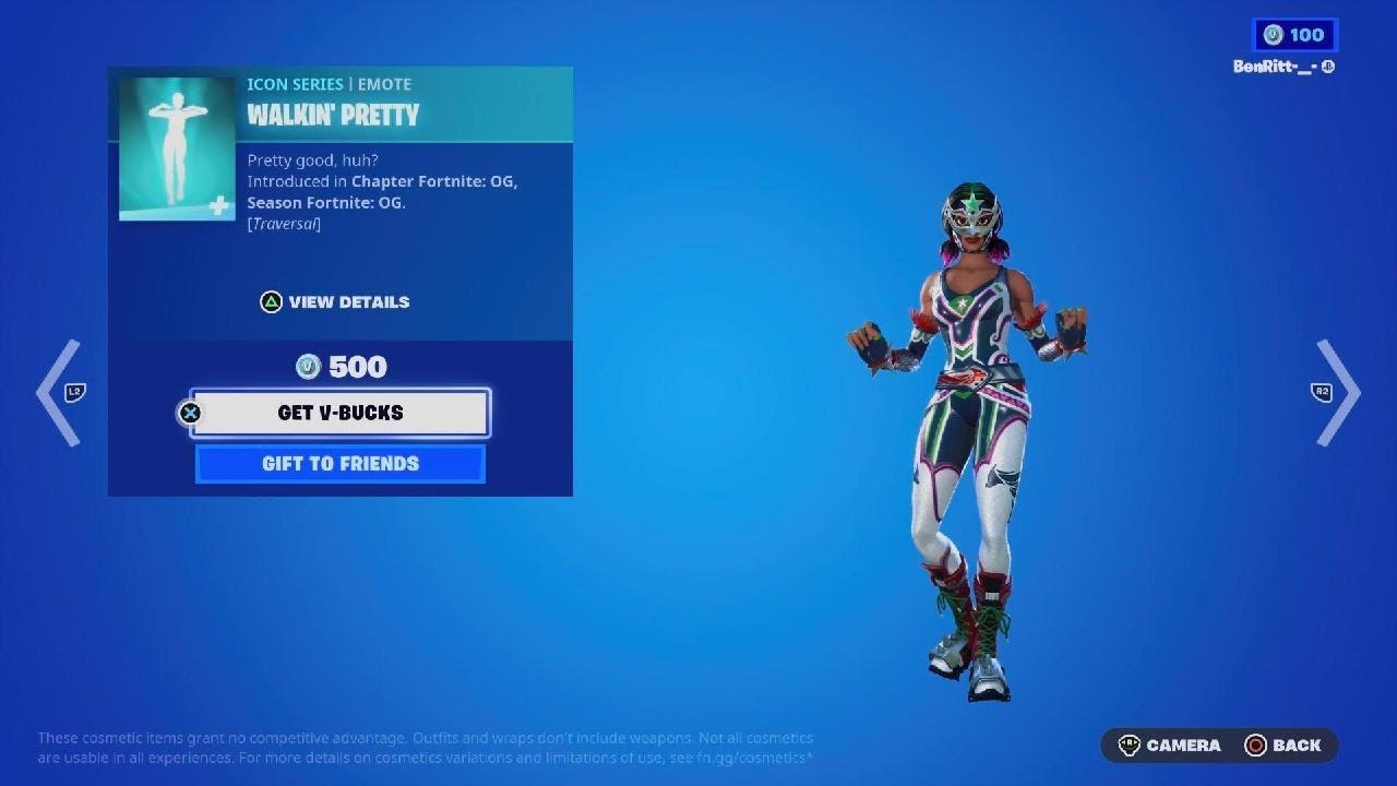 Walkin Pretty Emote Gameplay In Fortnite Youtube