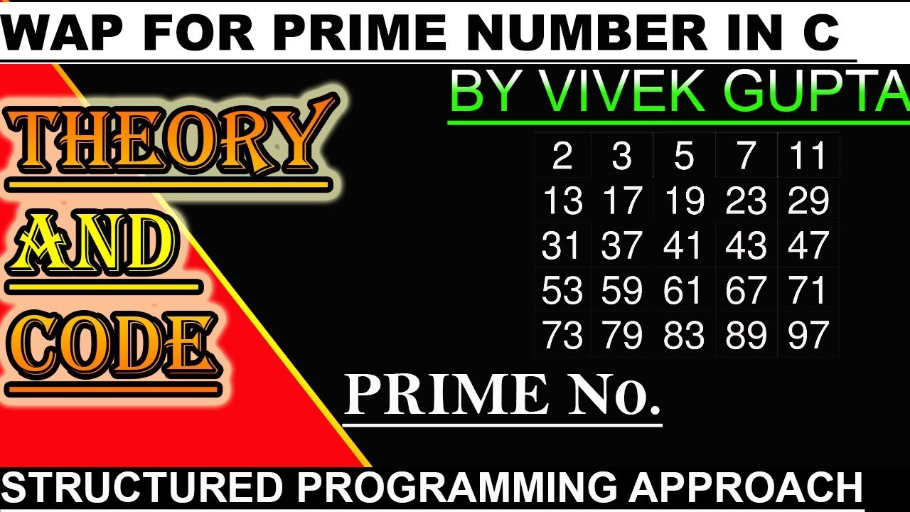 C Program For Prime Number C Programming In Hindi First Year Engineering Youtube