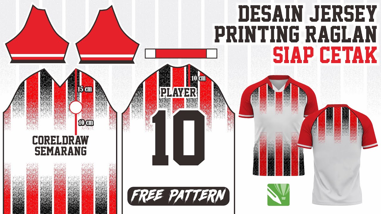 Cara Membuat Pola Printing Jersey Raglan V Neck Siap Cetak di Coreldraw ...