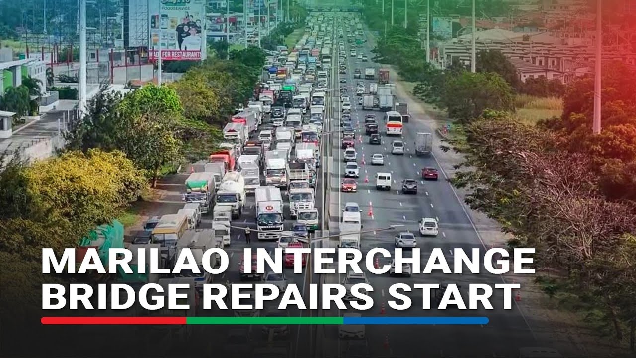 Drone view: Traffic snarls as Marilao bridge repair begins | ABS-CBN ...