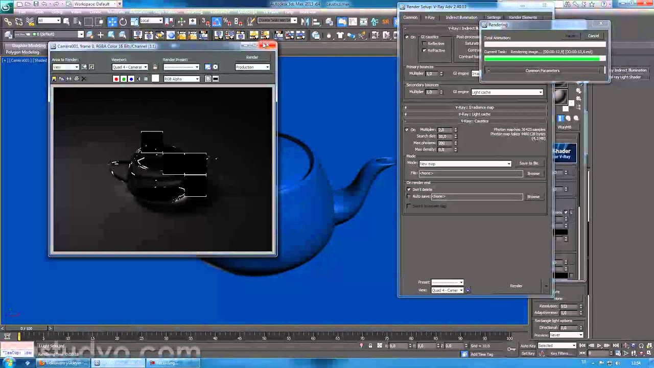Vray Caustics Tutorial 3ds max - YouTube