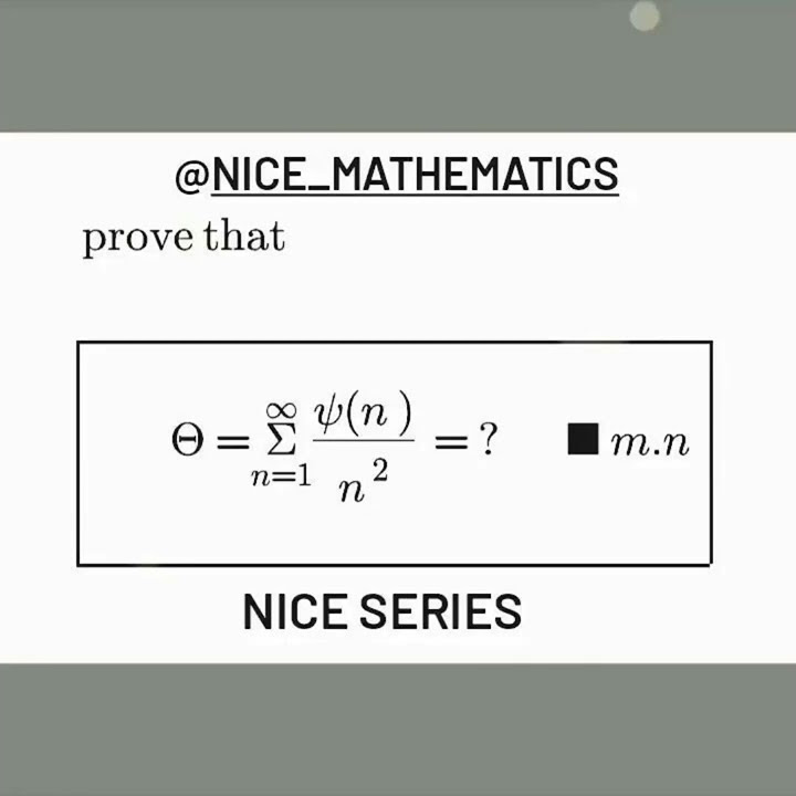 A nice series included digamma function - YouTube