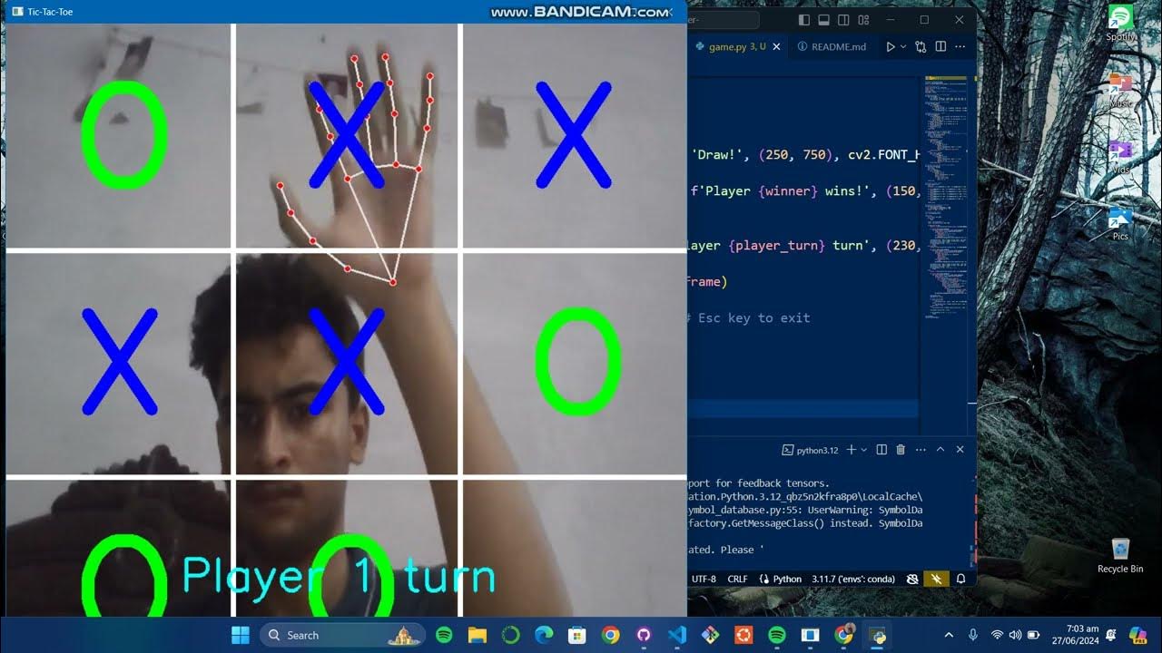 Interactive Tic-Tac-Toe Game with Hand Gestures | AI and Computer ...
