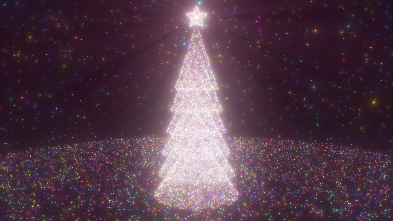 Beautiful Abstract Christmas Tree Sparkling Lights And Shining Stars 4K ...