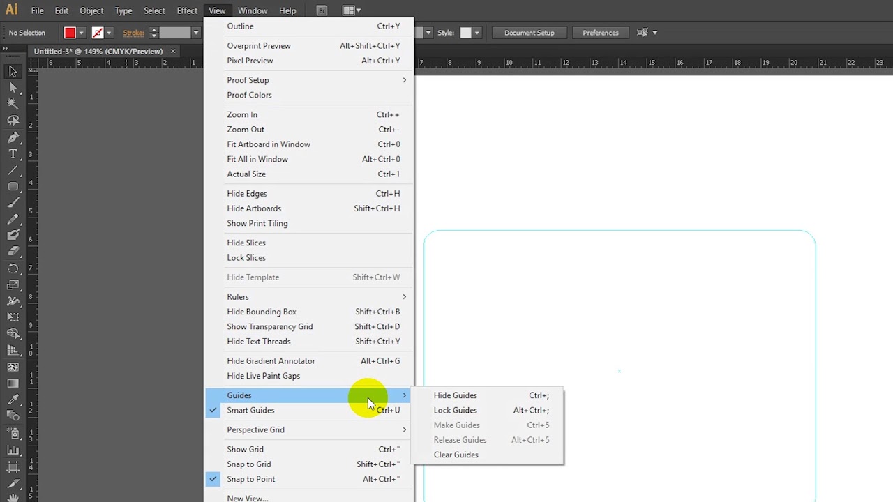 การทำเส้นไกด์ Guides - Make Guides - Basic Adobe Illustrator - YouTube