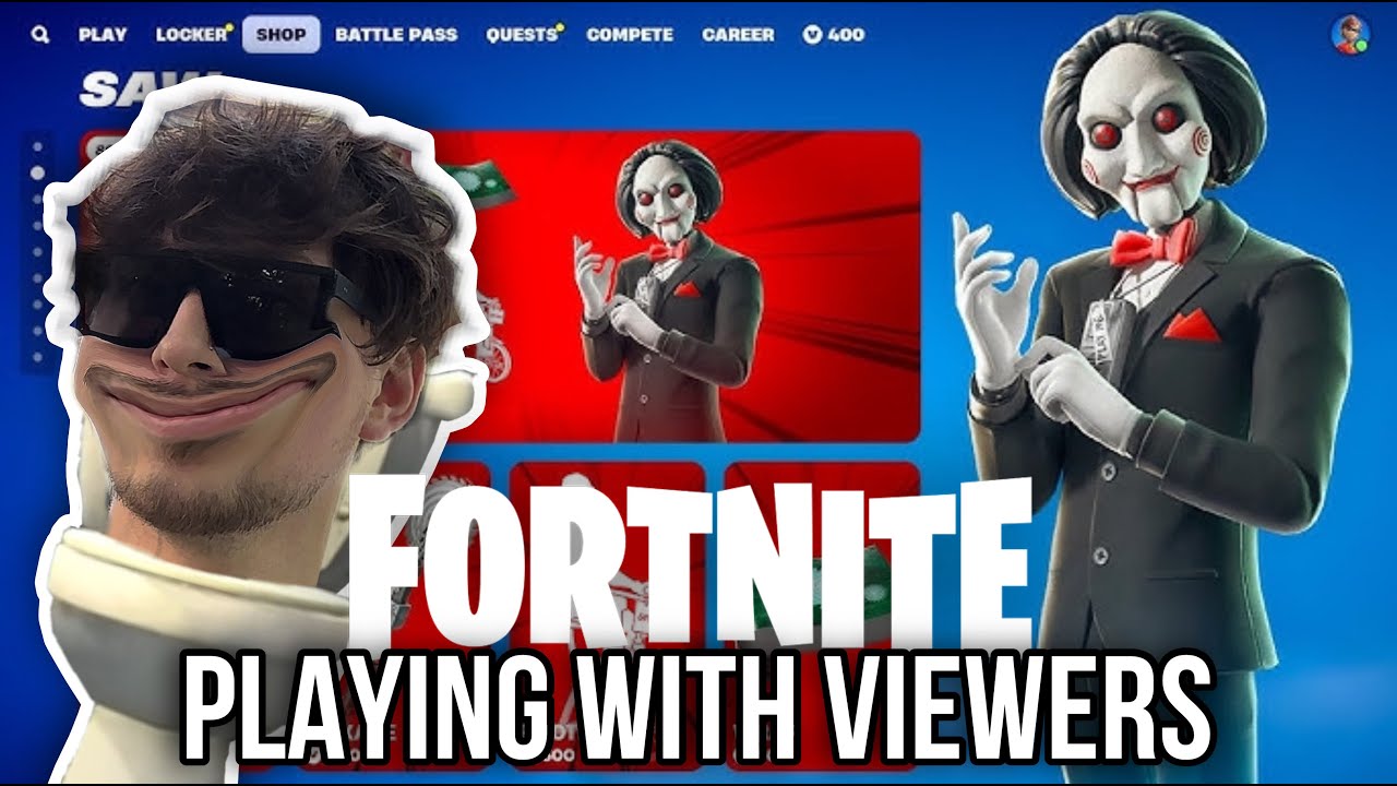 Playing Fortnite With Viewers NEW SAW SKIN - YouTube