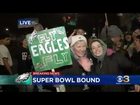 Super Bowl bound Eagles celebrate NFC championship win - YouTube