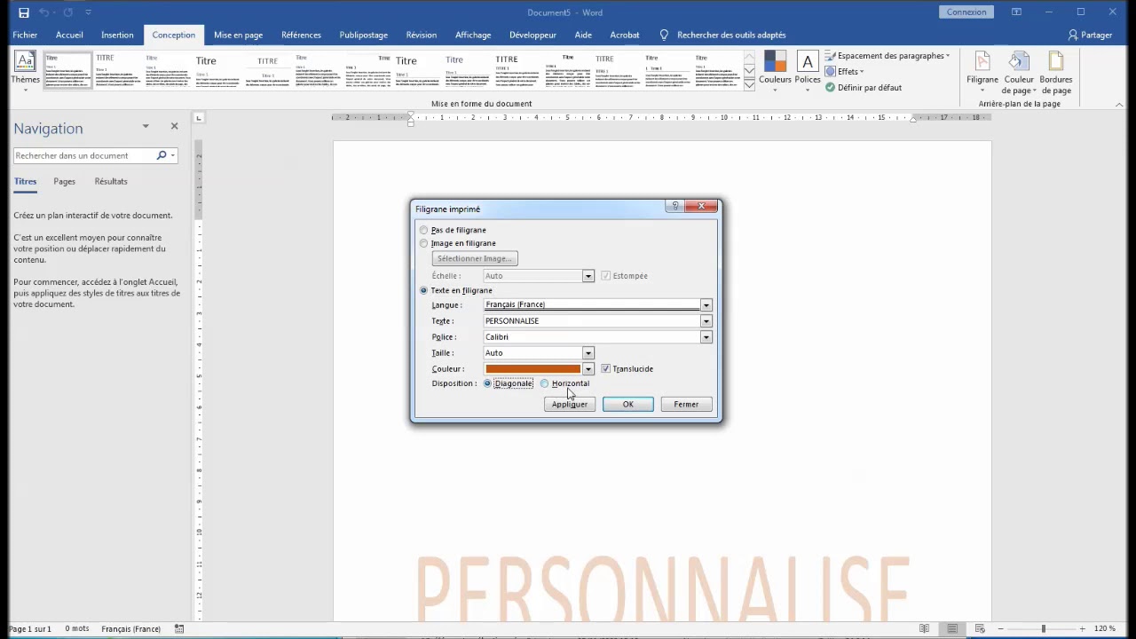 Comment insérer un filigrane personnalisé dans Word ? - YouTube