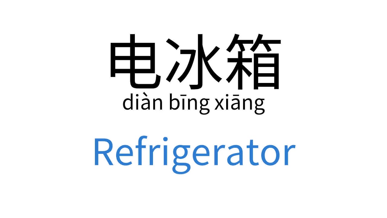 How to say "Refrigerator" in Chinese | 电冰箱(diàn bīng xiāng) - YouTube