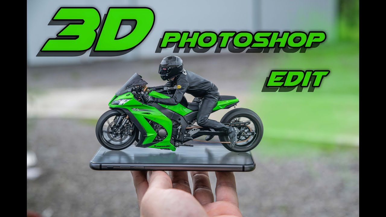 Adobe Photoshop motorcycle edit 3D pop out - YouTube