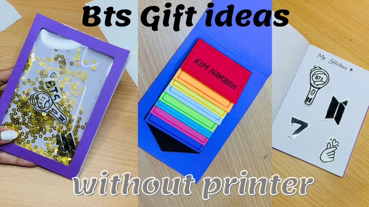 Bts Gift ideas💜 ( without printer ) || BTS DIY - YouTube