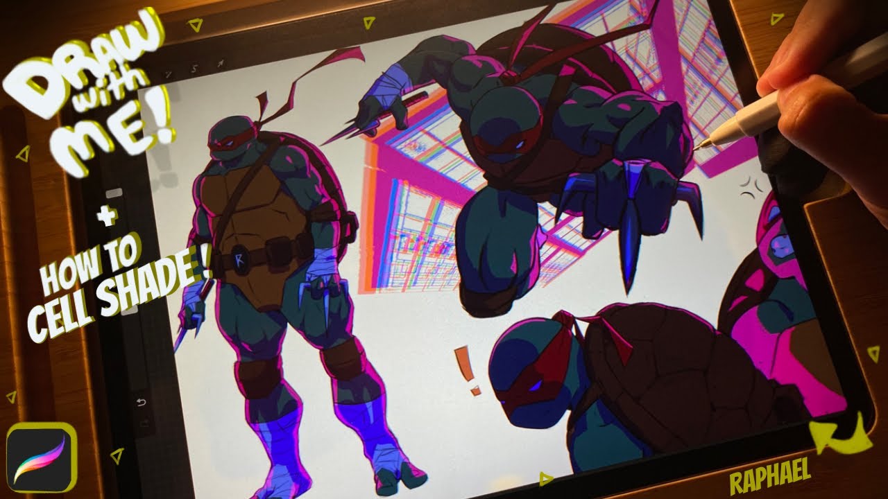 TMNT Raphael Character Sheet + How to Cell Shade! (Full Process ...