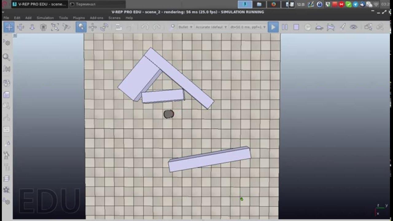 Bug 2 algorithm in V-REP simulator - YouTube