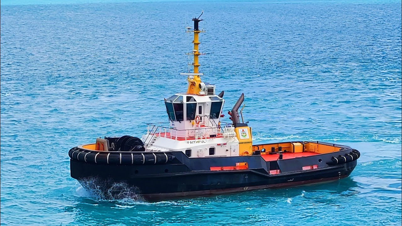 FAITHFUL TUGBOAT Working the ATLANTIC OCEAN in BERMUDA - YouTube