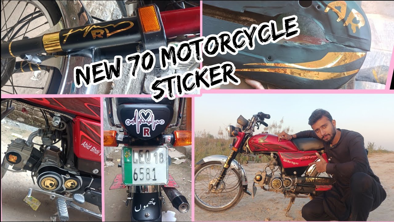 Motorcycle sticker Maine bike taiyar karvaye Red and Black stickering ...
