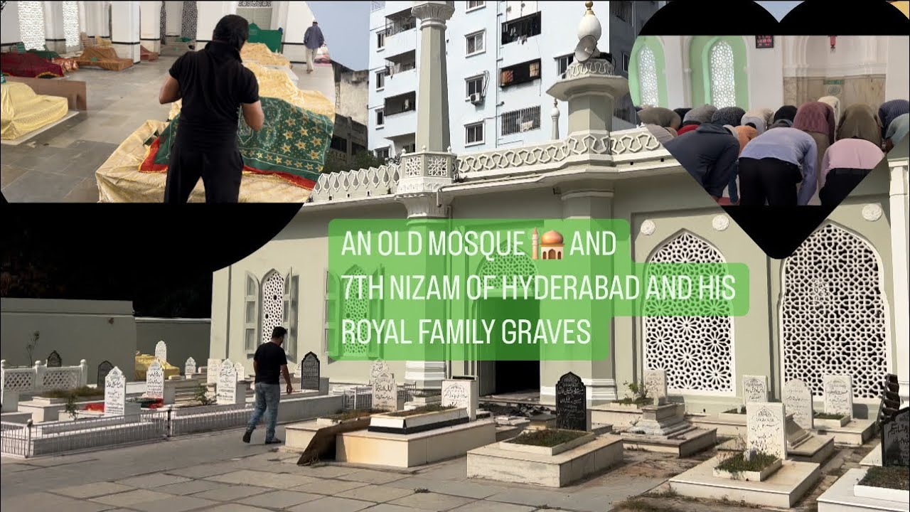 AN OLD MOSQUE AND 7TH NIZAM MIR OSMAN ALI AND HIS ROYAL FAMILY AND ...