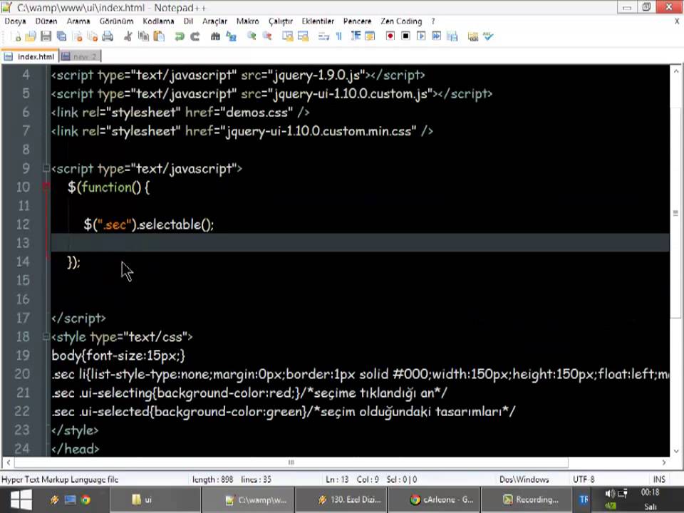 Jquery Uİ Selectable Youtube