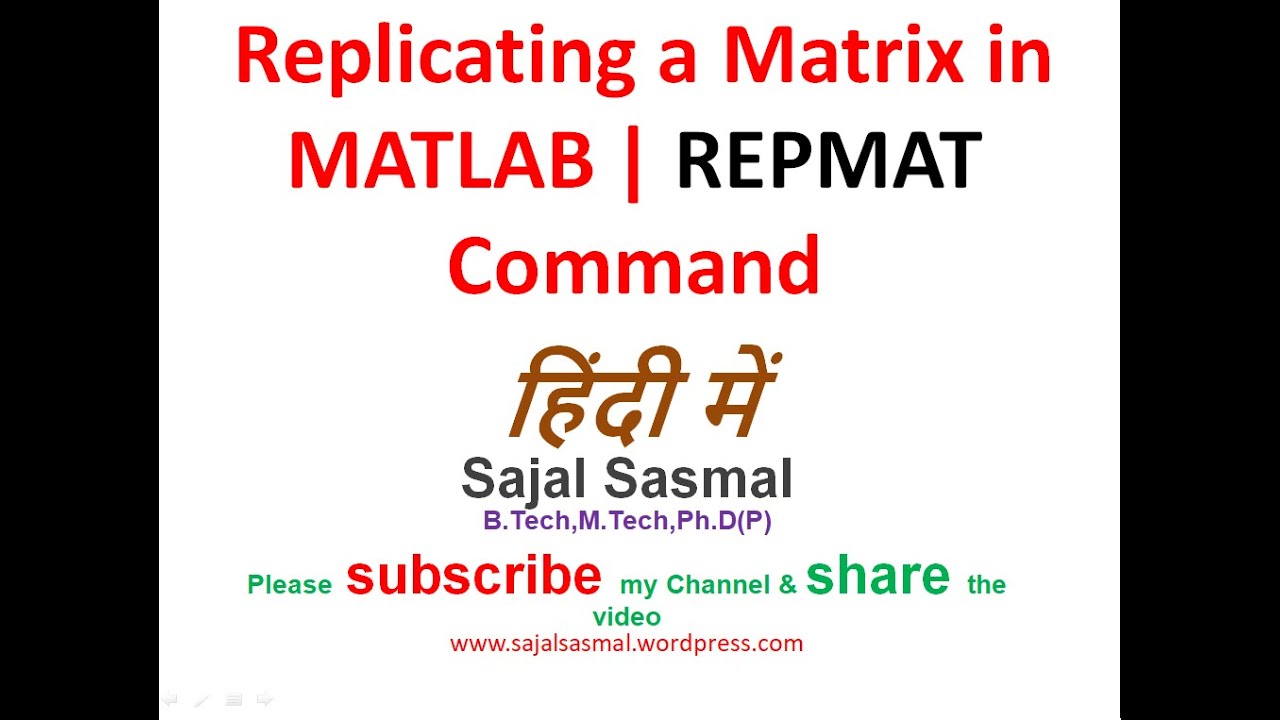 Replicating A Matrix In Matlab REPMAT Command Matrix Composed Of Replicating A Matrix In Matlab REPMAT Command Matrix Composed Of