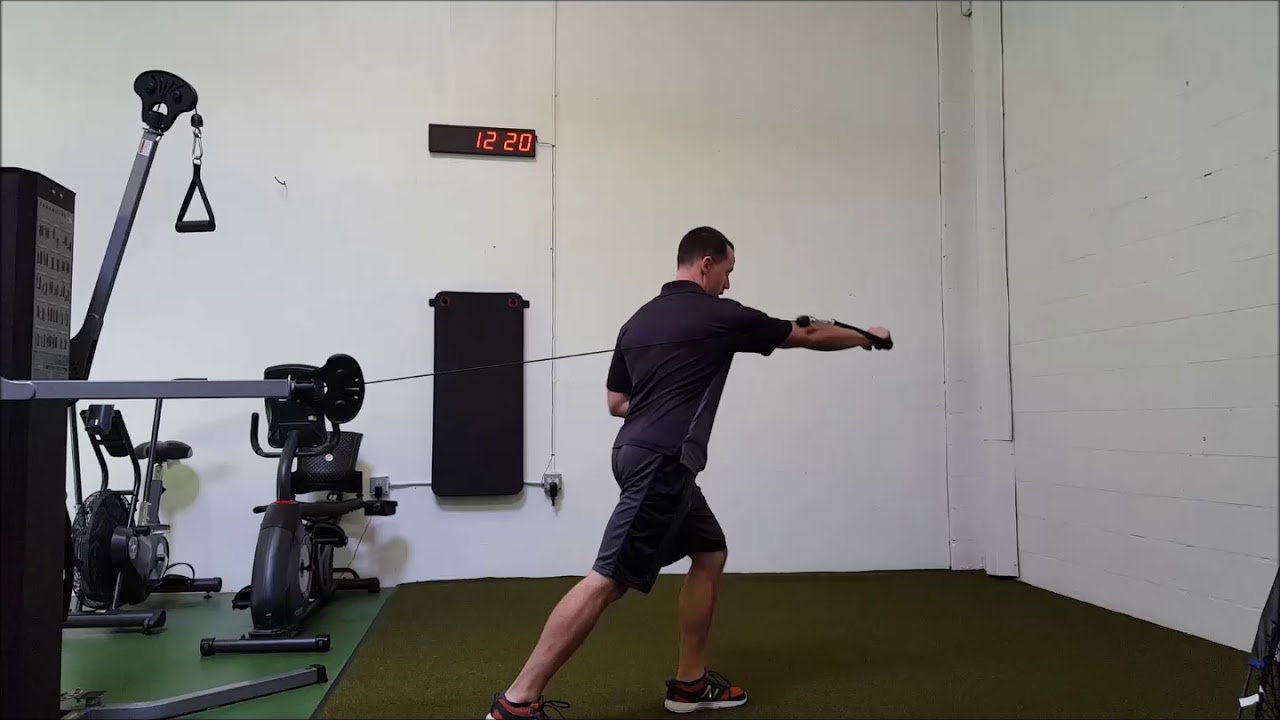 Split Stance Single Arm Press - YouTube