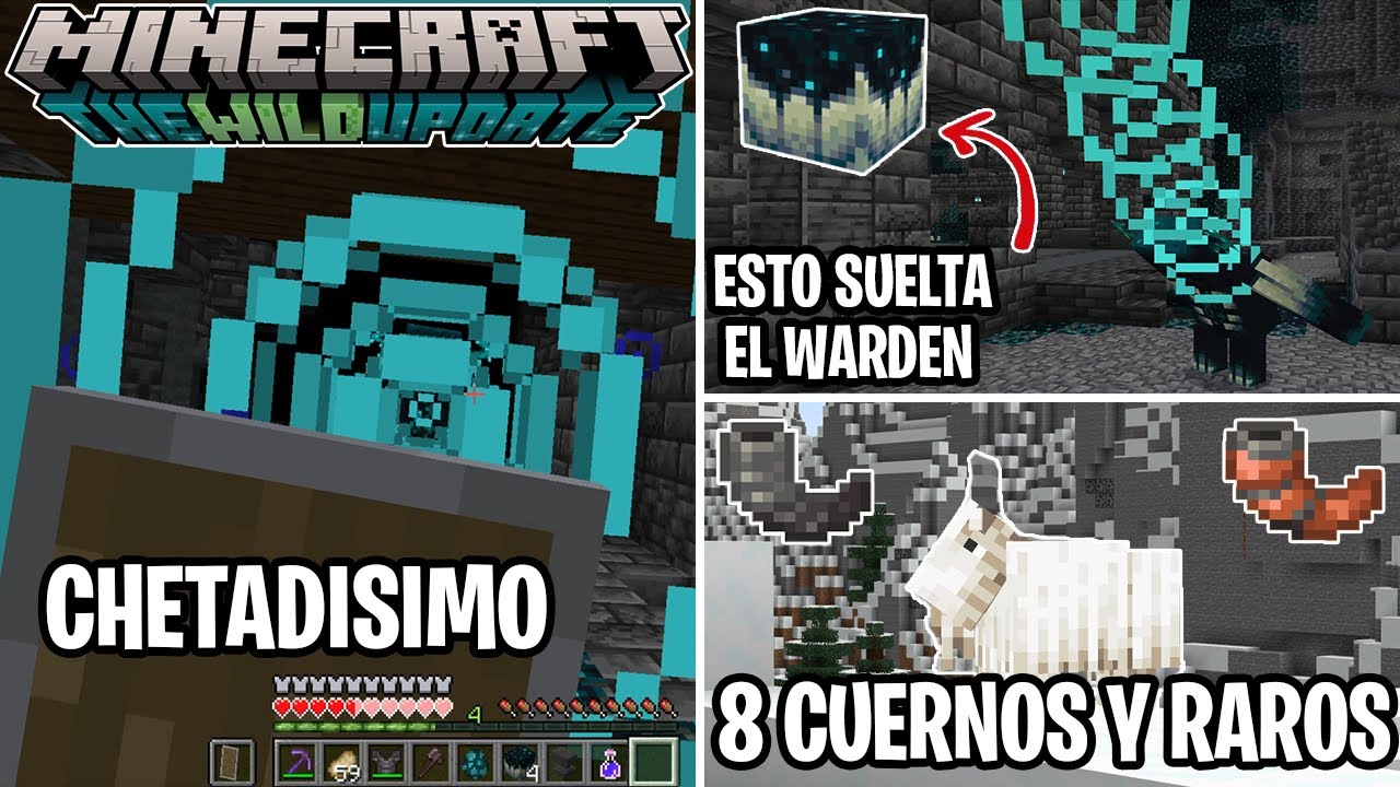 NUEVO Botin del WARDEN y WARDEN Mas Chetado Minecraft PE 1.19 | Minecraft Java 22w17a Review ...