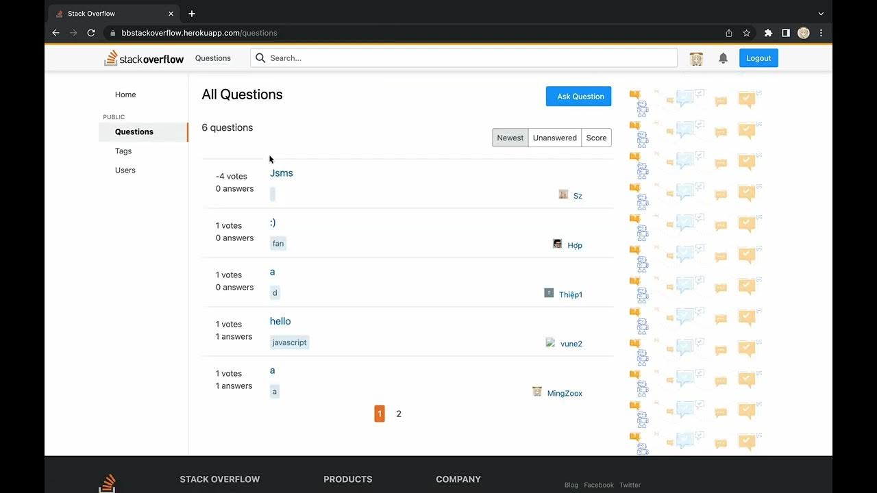 Stackoverflow Clone Demo Youtube