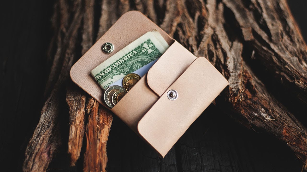 DIY minimalist leather wallet! Cash, coins and cards.Easy DIY Project ...