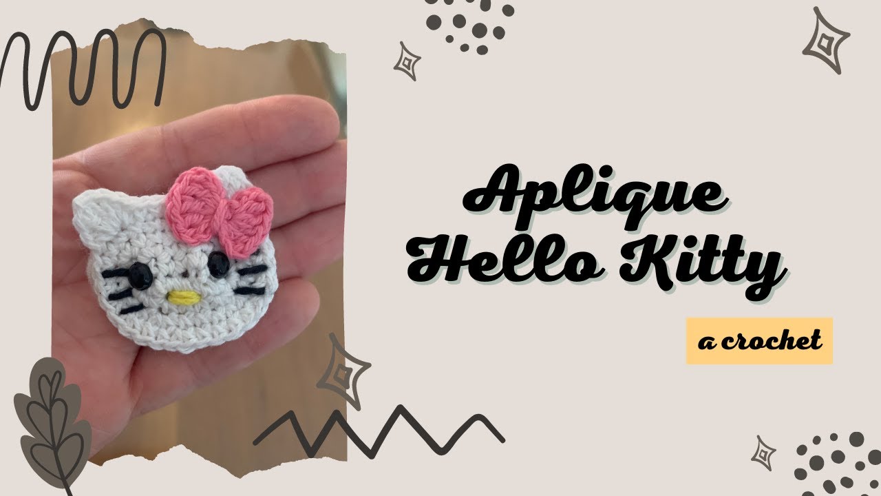 Hello Kitty tejido a crochet - Aplique - Paso a paso - YouTube