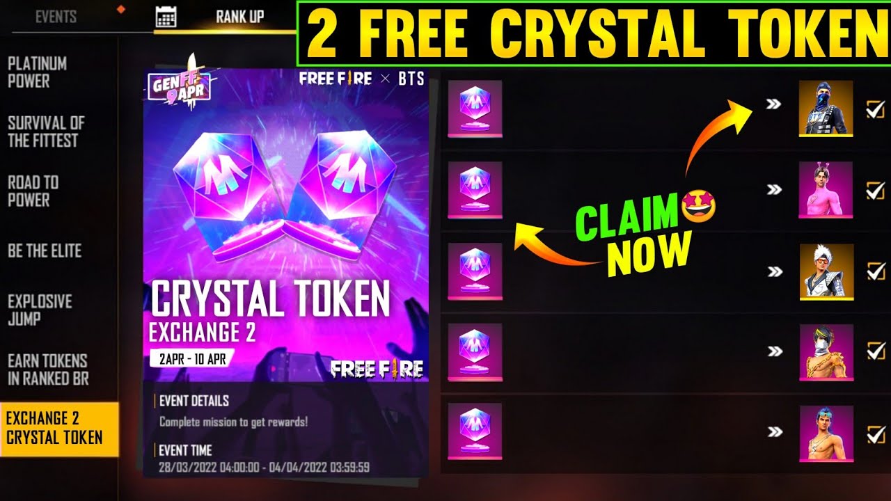 CLAIM FREE CRYSTAL TOKEN IN 2 APRIL 🔥 | GW RITESH | FREE FIRE - YouTube